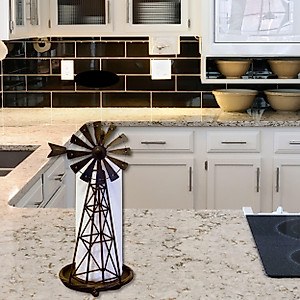 Windmill Metal Paper Towel Holder Rustic Country Farmhouse Style