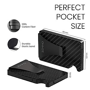 Bemmo Carbon Fiber Card Holder Wallet With Money Clip | Slim Minimalist Wallet For Men With Show ID Window | Stylish ID Holder Great Gift Idea