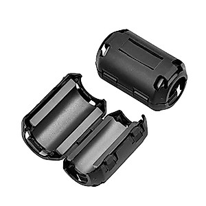 Konohan 20 Pieces Ferrite Bead Clip on Ferrite Core Ferrite Noise Supressor Ferrite Rings RFI EMI Noise Filter Cable Clip for USB Video Data Cable, 0.11/0.19/0.27/0.35/0.51 Inch Inner Diameter, Black