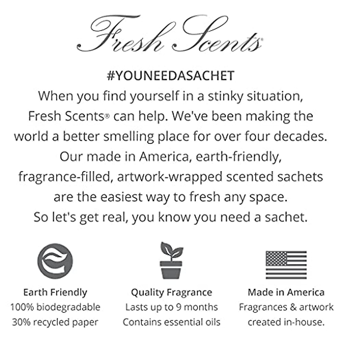 Willowbrook | Fresh Scents Scented Sachet Packet | White Cotton | Air Freshener Bags for Drawers, Closets, Cars | 3 Pack | Long Lasting Home Fragrance