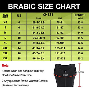 BRABIC Women Chest Binder Bra Bustier for Transgender Tomboy FTM Short Corset Zip Up Elastic Binder Trans Tank Top (XX-Large, Black)