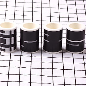 TOYANDONA 4 Rolls Black Tape, Car Road Tape Track Toy DIY Traffic Washi Tape and Traffic Sign Stickers Kids Race Cars Decorations Party Favor