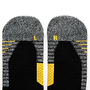 WANDER 6 Pairs Men's Athletic Run Cushion Over-the-Calf Tube Socks (6 pairs Yellow, XL:Shoe Size:12-14)