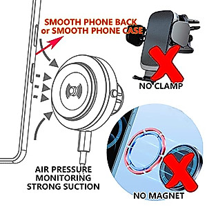 Unee Wireless Car Charger, Auto Air Suction Fast Charging Phone Mount Car Air Vent Cell Phone Holder Compatible iPhone/Android/Samsung/Pad/Ebook (Black)