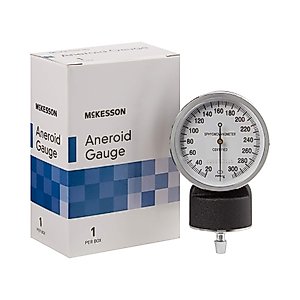 McKesson 01-809GM Entrust Performance Plus Blood Pressure Unit Gauge for Aneroid Sphygmomanometer, Black Body, White Face