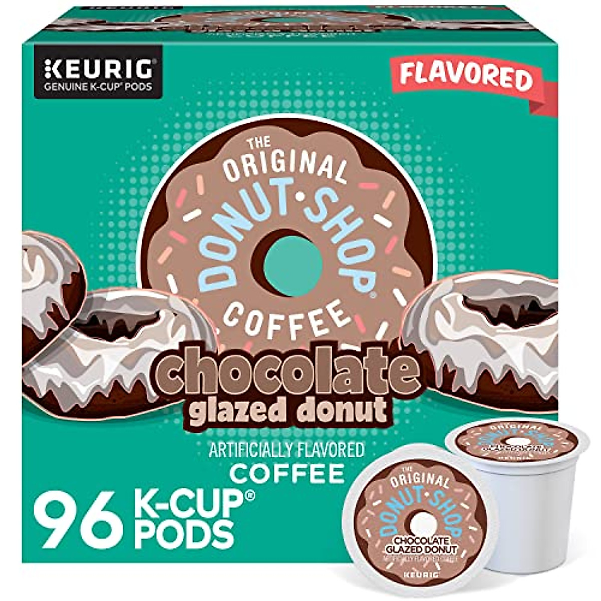 The Original Donut Shop Coffee Chocolate Glazed Donut Keurig Single-Serve K-Cup Pods, Medium Roast Coffee, 96 Count