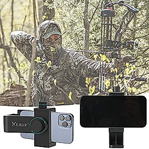 KEAUP Universal Cell Phone Holder Mount 360° Smartphone Compound Bow Adapter for Smartphone Camera with 2 Installation Methods