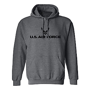 zerogravitee U.S. Air Force Adult Hooded Sweatshirt in Dark Heather - Large