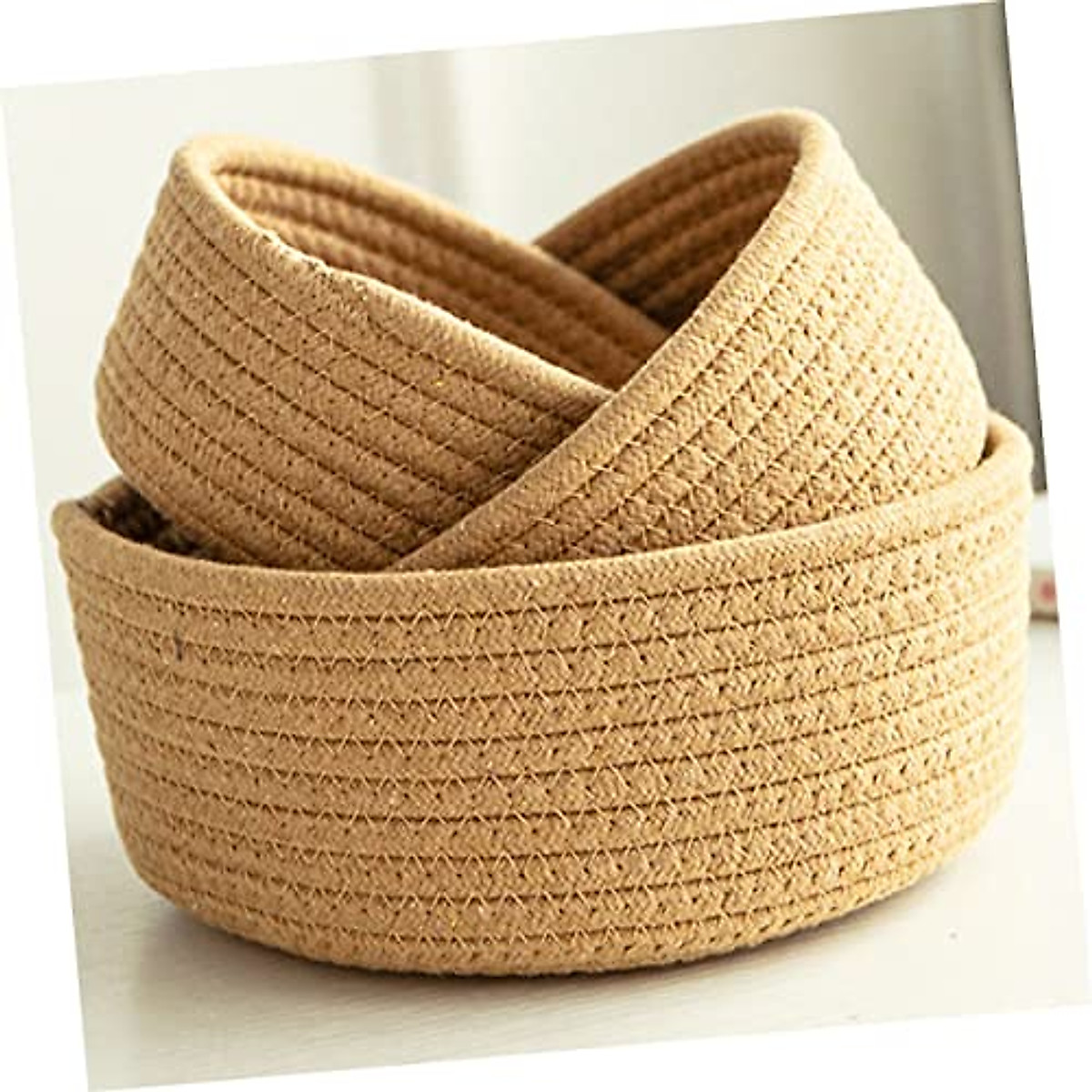 Happyyami 3 Pcs Sundries Storage Basket Organizer Baskets for Shelves Box with Lid Decorative Storage Toy Baskets Mini Woven Basket Magazine Baskets Wardrobe Baskets Sundries Box Small Child