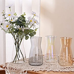 8" Tall Iridescent Glass Vase - For Flowers, Centerpieces, Home Decor