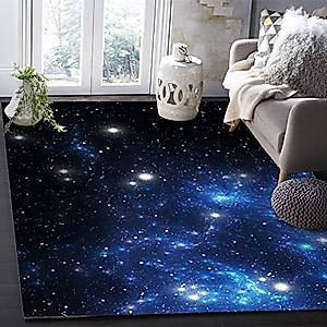 Constellation Large Area Rugs 5' x 7', Throw Carpet Floor Cover Nursery Rugs For Kids, Outer Space Star Nebula Astral Cluster Astronomy Theme Galaxy Mystery Modern Kitchen Mat Rugs For Bedroom