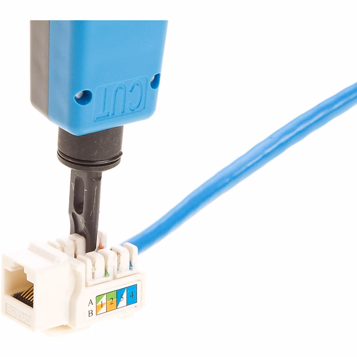 SATMAXIMUM Cat6 Keystone Ethernet Wall Jack Punch Down UTP 45-Degree (Easier Termination Than 90-Degree), RJ45 Slim Profile Speed Termination Orange - 45° Angled (30 Pack)