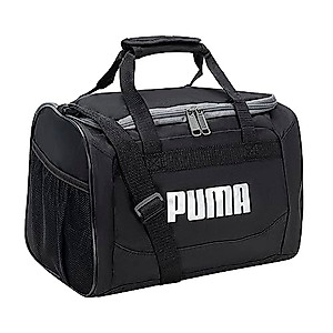 PUMA unisex child Evercat Transformation Sports Duffel Bags, Black/Silver, One Size US