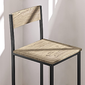 Haotian SoBuy 3 Piece Dining Set, Dining Table with 2 Stools, Bar Table Set, Home Kitchen Counter Breakfast Table, Bar Table with 2 Bar Chairs, Natural OGT03-N