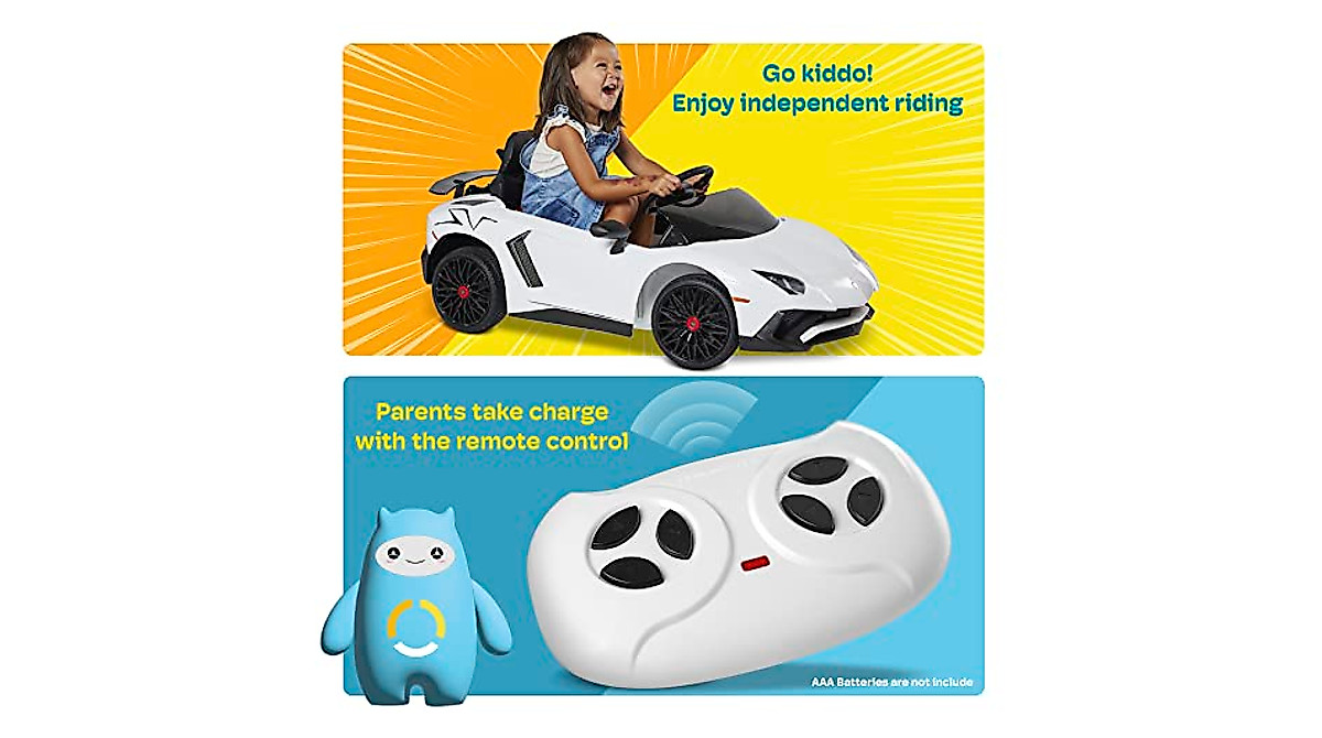 Kidzone Kids 12V Lamborghini Ride-On Car - Fun & Safe