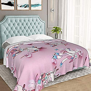 HAGPOVA E-Evee Family Blanket Throw Blanket Super Soft and Comfortable Fluffy Fuzzy Luxury Warm Plush Microfiber Bedroom Sofa Bed Blanket Women Men for All Season Use Easy to Care-50 x40