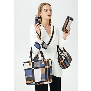 2E-youth Designer Purses and Handbags for Women Satchel Shoulder Bag Tote Top Handle Bag (gezi6-blue)