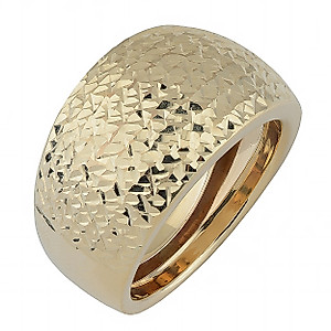 Kooljewelry 10k Yellow Gold Diamond-cut Bold Dome Ring (size 8)