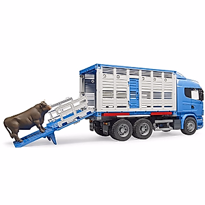 Scania R-Series Cattle Transport Truck w 1 Cattle