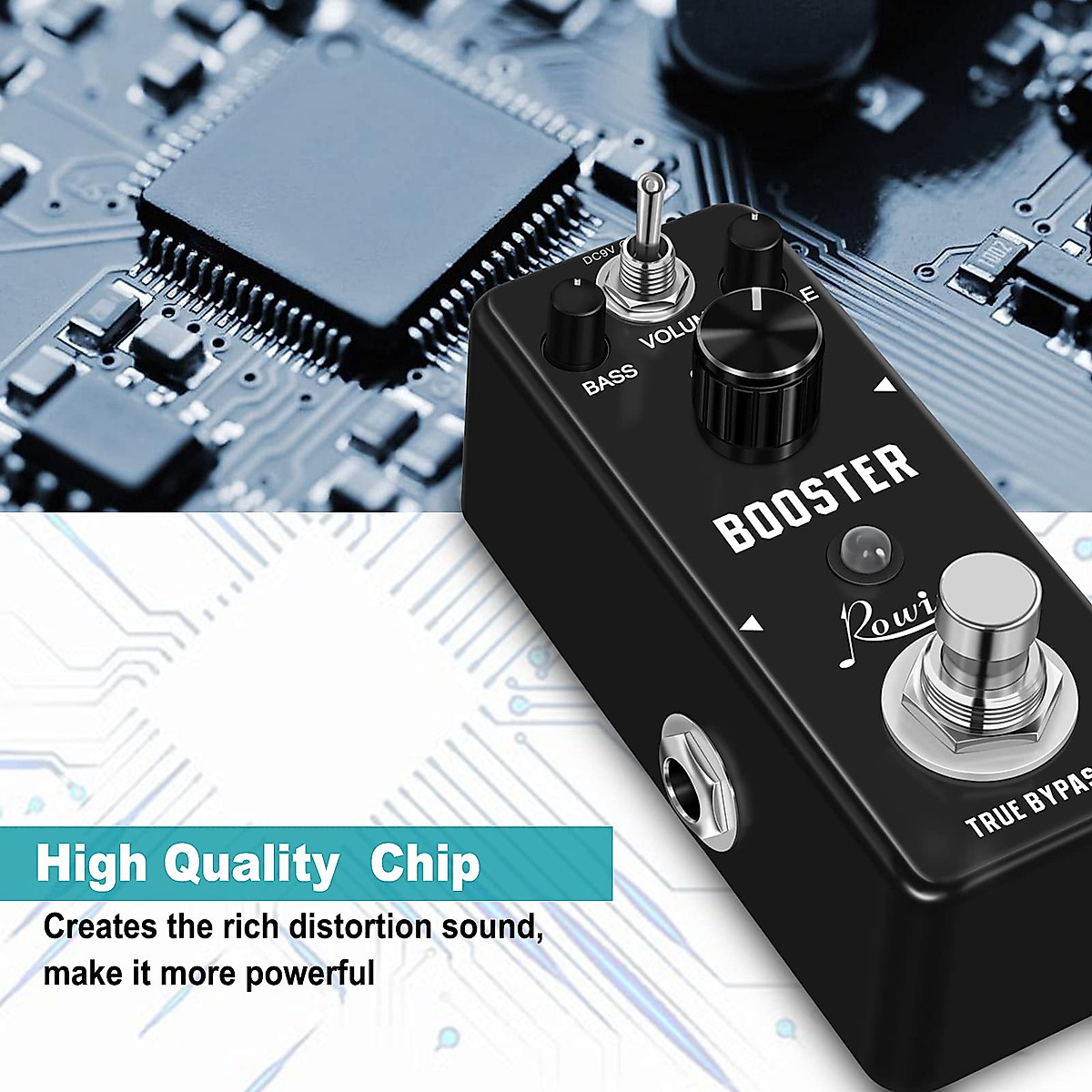 Rowin Booster Pedal with Rich Distortion Sound True Bypass LEF-318