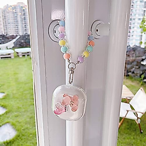 AOLABOKY Earphone Case for Samsung Galaxy Buds Live/Buds pro/Buds 2 Charging Box,Cute Cartoon Bear Rabbit Transparent Earphone Protective case with Keychain (Bear)