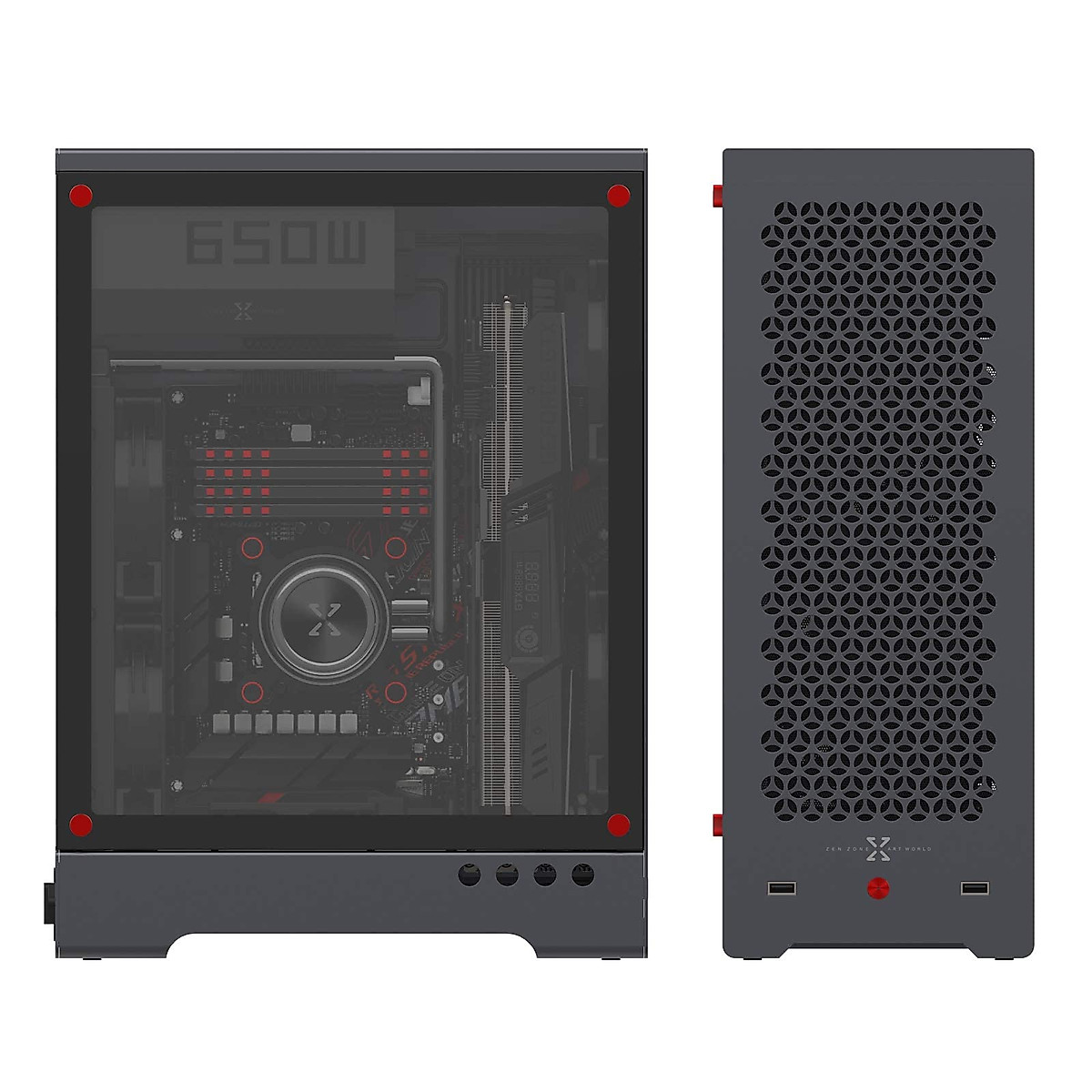 C1(C1 Upgraded Version)Micro ATX Computer Case for PC 2023 Mid Tower Aluminum Alloy Large Side Penetration MATX ITX Gaming Case in-Line Long Graphics Card ATX Power Supply 240 Water-Cooled Hard Drive