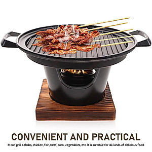 DOITOOL Portable Bbq Grill Japanese Hibachi Grill Indoor Outdoor Charcoal Grill Outdoor Grill Pan Roaster Nonstick Yakiniku Grill Portable Grill Outdoor Cooking Accessories Grilling Accessories