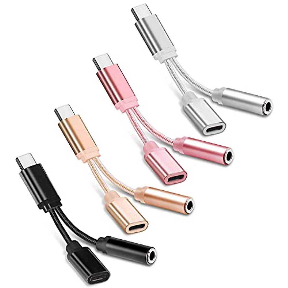 Kingjinglo USB C to 3.5 Mm Headphone Jack Adapter Compatible with Type C to Headphone Auxiliary Cable Digital Audio Converter Type-c Adapter Cable