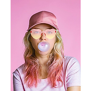 LIULIUBTY Heart Shaped Rimless Sunglasses, Bachelorette Party Cool Sunglasses 12 Pack, Colorful Plastic Funky Sunglasses Party Favors (Gradient colors)