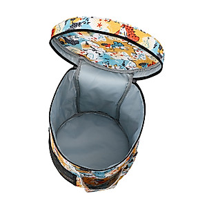 KOKNIT Cartoon Yarn Storage Bag, High Capacity Crochet Organizer Tote with Pockets for Skeins of Yarn, Knitting Needles(Up to 14") and Other Small Accessories, for Lovely People