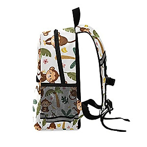ZOEO Toddlers Backpack Kids Monkey Banana Tree Cartoon Childish Bookbag for Boys Girls 3-6 Years Children Preschool Kindergarten Cute Mini Waterproof Shoulder Bags with Adjustable Straps Daypack