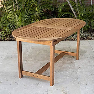 Amazonia Bahamas 7 Piece Oval Patio Dining Set Eucalyptus Wood Ideal for Outdoors and Indoors