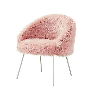 Ana Rose Fur Accent Chair - Metal Legs | Upholstered | Living Room, Entryway, Bedroom | Inspired Home
