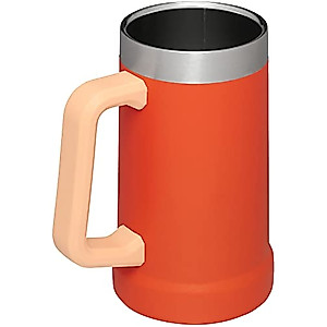 Stanley Adventure Big Grip Beer Stein, 24oz Stainless Steel Beer Mug, Double Wall Vacuum Insulation, Tigerlily