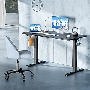 DUMOS, 48 x 24’’ Ergonomic Height, Electric Splice Board Adjustable Computer Desk Sit Stand Up Table for Home Office, 48'' x 24'', Black