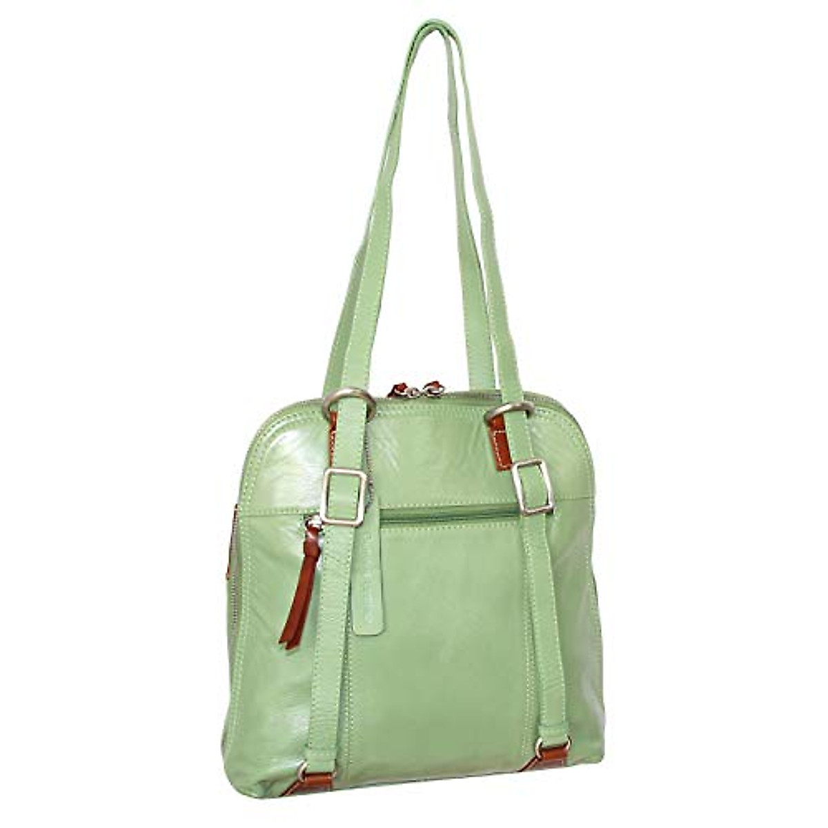 Carina Convertible Leather Tote/Backpack (Stone)