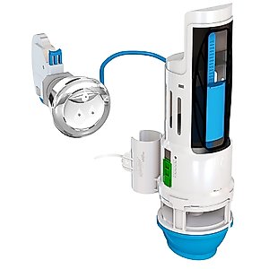 Danco HYR270 Hydroright Water-Saving Dual Flush Valve with Push-Button Handle, Plastic, Chrome