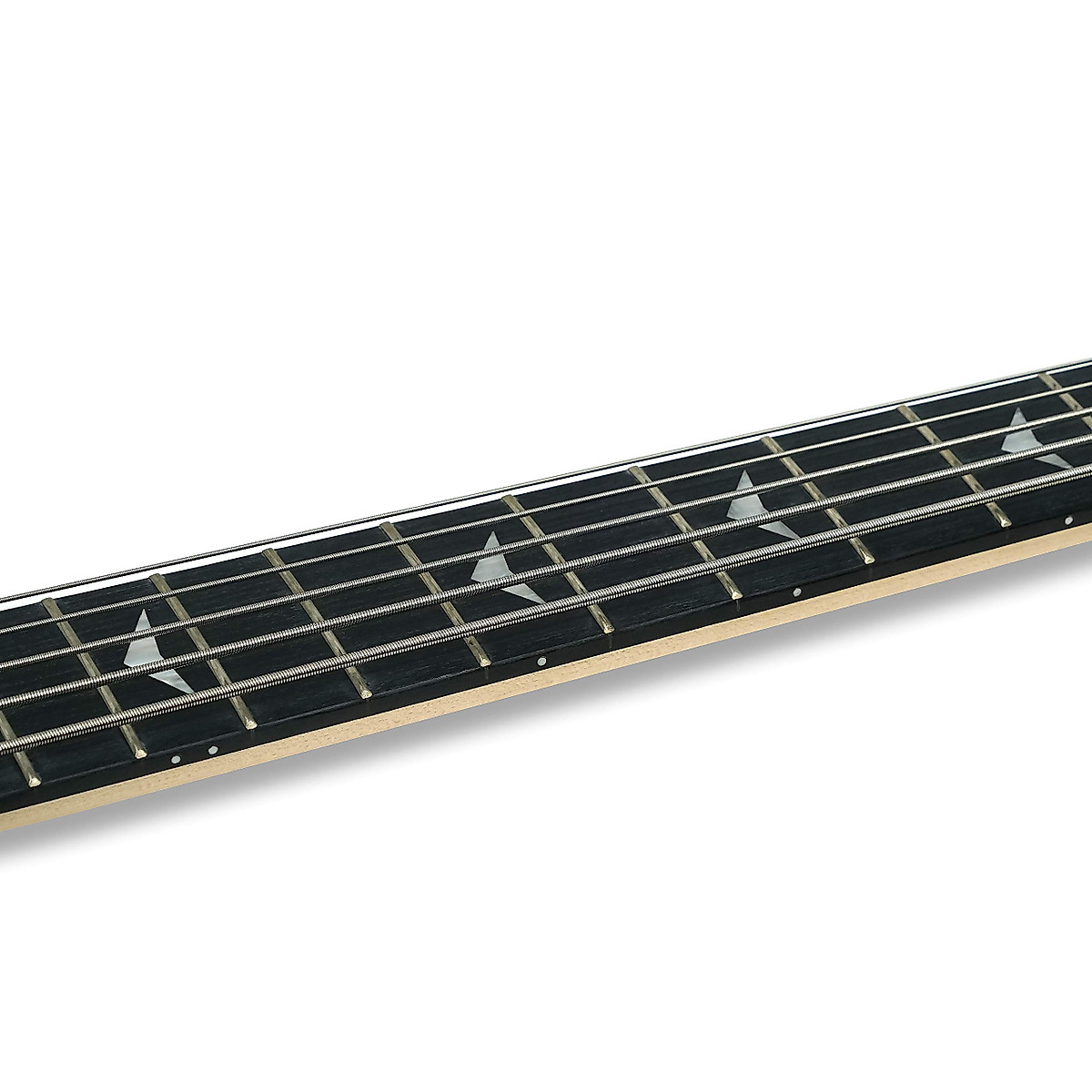 Tario Black Left-handed 5 String Electric Bass, Bolt-on Maple Neck, Poplar Body