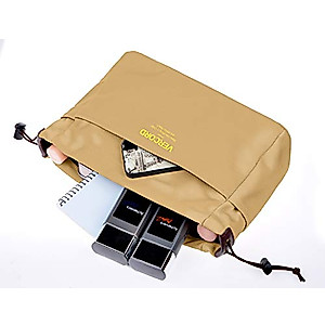 Vercord Canvas Handbag Organizers, Sturdy Purse Insert Organizer Bag in Bag, 10 Pockets Khaki Small
