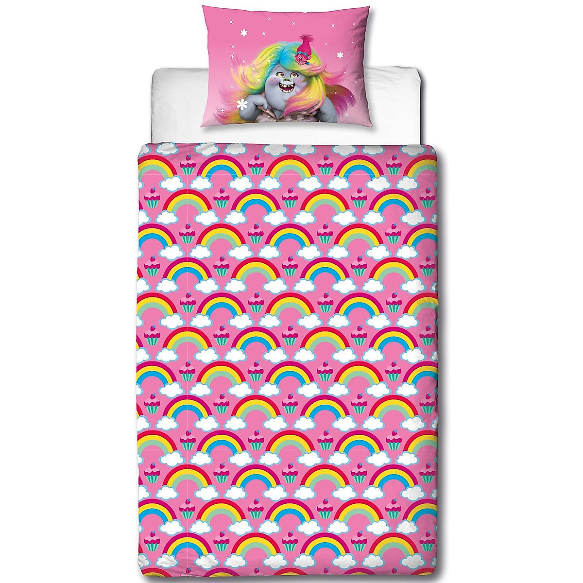 Trolls Dreams UK Single/US Twin Duvet Cover and Pillowcase Set