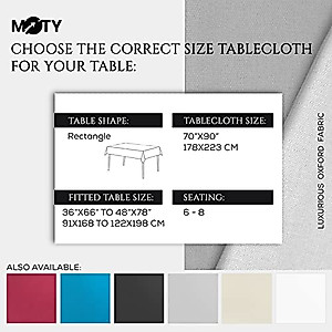 moty Beautiful Oxford Rectangle Table Cloth Fabric, Tablecloth with Waterproof, Stain Resistant Protection – Quick-Drying Heavy Weight Table Cover Safeguards Against Spills