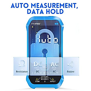 Digital Multimeter FNIRSI S1 Smart Electrical Tester NCV Measures AC/DC Voltage Resistance Continuity Capacitance Temperature Frequency Diode Live Wire Auto Measurement 9999 Counts TRMS