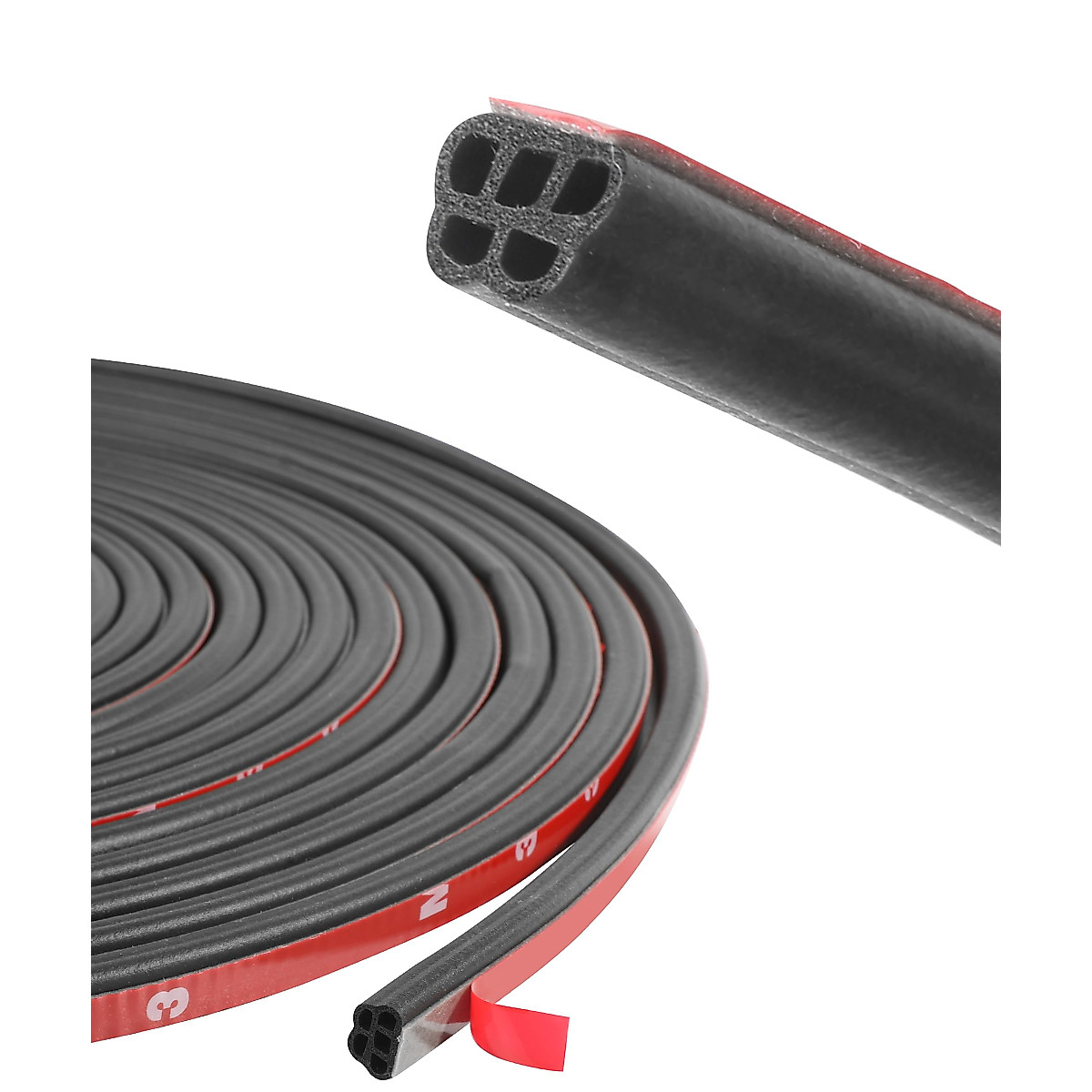 RACOONA 33 Feet Weather Stripping,Rubber Seal Strip,Car Accessories Self Adhesive 5-Hole Car Door Seal Strip,Automotive Weather Stripping,Universal Auto Weatherstrip,Fit for Cars,Trucks,RVs,Boats