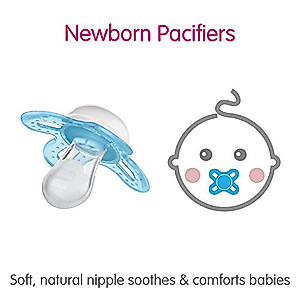 MAM Original Start Matte Newborn Baby Pacifier, Best Pacifier for Breastfed Babies, Sterilizer Case, Girl, 0-3 Months (Pack of 2)