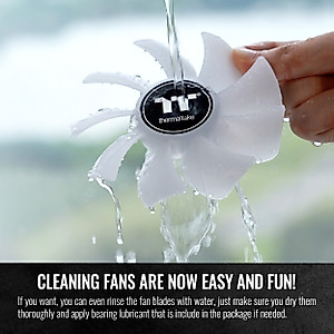 Thermaltake SWAFAN EX 14 RGB PC Cooling Fan White, 500~2000 RPM, Magnetic Connection, Reversable Blades, Controller Included, CL-F162-PL14SW-A, 140mm, 3 Pack