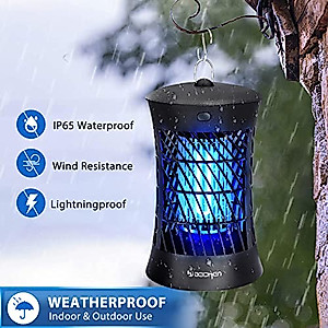 beichen Bug Zapper 4200V Electric Mosquito Zapper Waterproof Lamps for Outdoor Use Indoor Mosquito Killer for Home Patio Backyard [Covers 1500 Sq.ft, 7.7ft Cord,1-Pack Replacement Bulb]