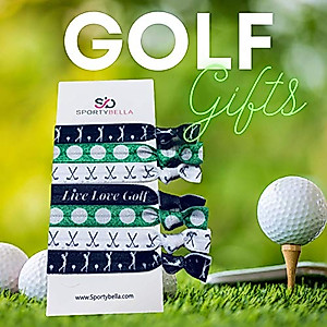 Golf Hair Accessories, Girls Golf Hair Ties, No Crease Golf Hair Elastics Set, Gift for Female Golfers