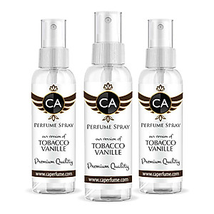 CA Perfume Impression of T. Ford Tobacco Vanille For Men Replica Version Fragrance Dupes Concentrated Long Lasting Eau de Parfum Spray Refillable Atomizer Bottle 2 Fl Oz/60ml-X3