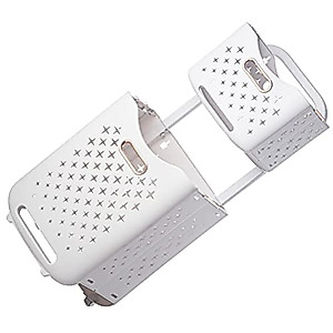 Cabilock Laundry Hamper Laundry Laundry Collapsible Laundry Baskets Double Layer Laundry Basket Bathroom Clothes Storage Basket Storage Shelf Kitchen Shelf Fruit Stand with Wheel for Home Hamper