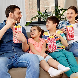 602 Pcs Popcorn Maker Supplies Set Include 600 Pcs 1oz Paper Popcorn Bags, Stainless Steel Popcorn Scoop and Dredge Bundle with Lid for Movie Night Theater Retro Carnival Birthday Party Supplies